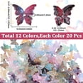 240Pcs 12 Colors Glass Beads Butterfly with Gold Powder Two Tone Mixed ...