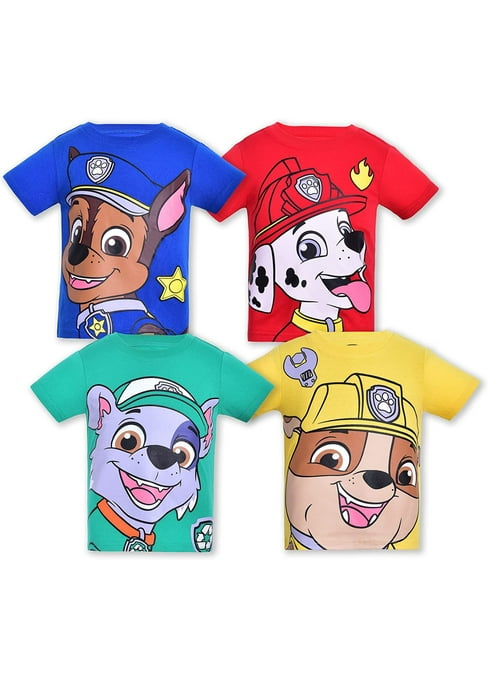 Paw Patrol Mighty Pups Toddler Boys 4 Pack Graphic Tee Shirt - Chase ...