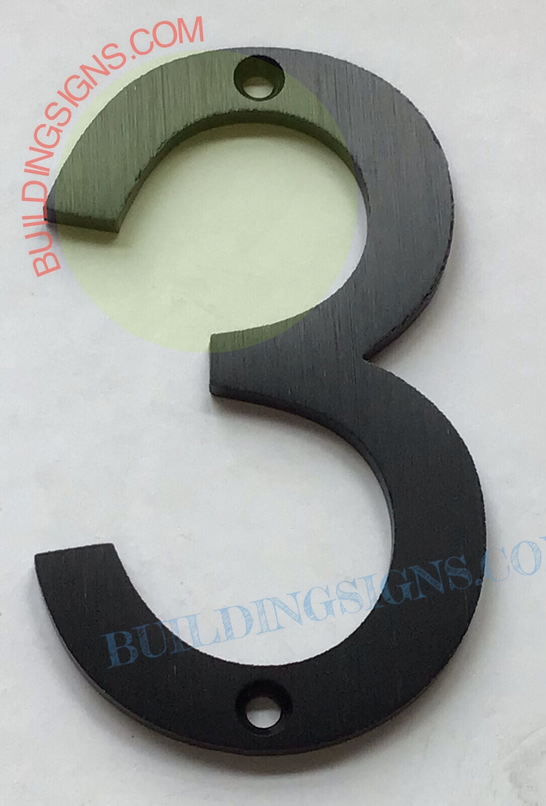 House number 3 sign ( Black Aluminium, 3 inch)-Floating Mount House ...