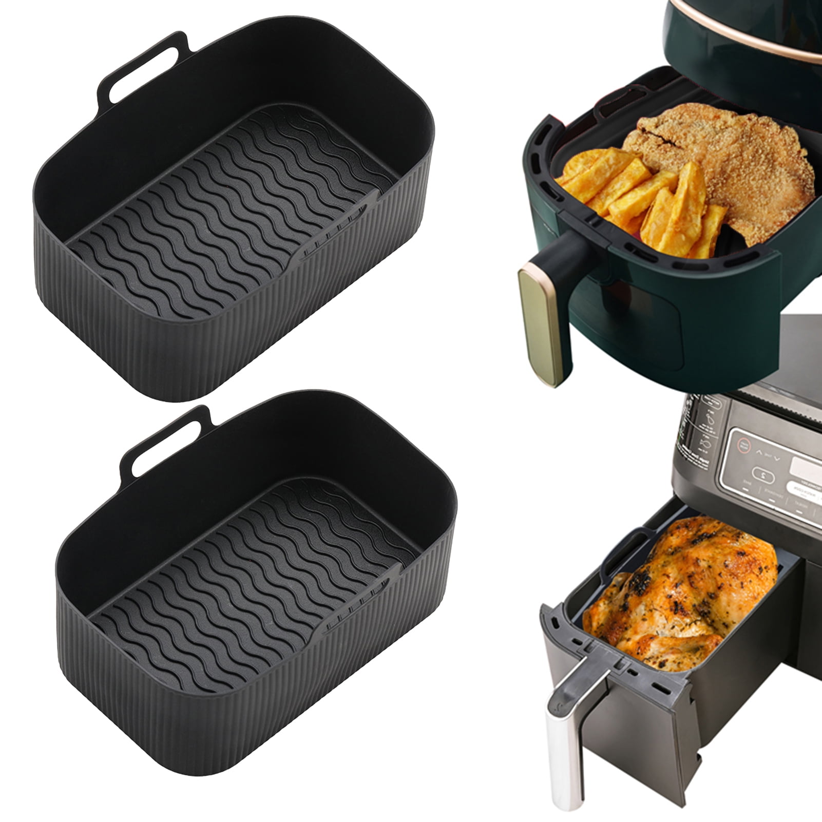 Wharick Air Fryers Pan Liners , Silicone Air Frying Pot Tray, Reusable ...