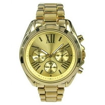 Time & Tru Women's Wristwatch: Gold Tone Bracelet Watch (FMDOTT079 ...