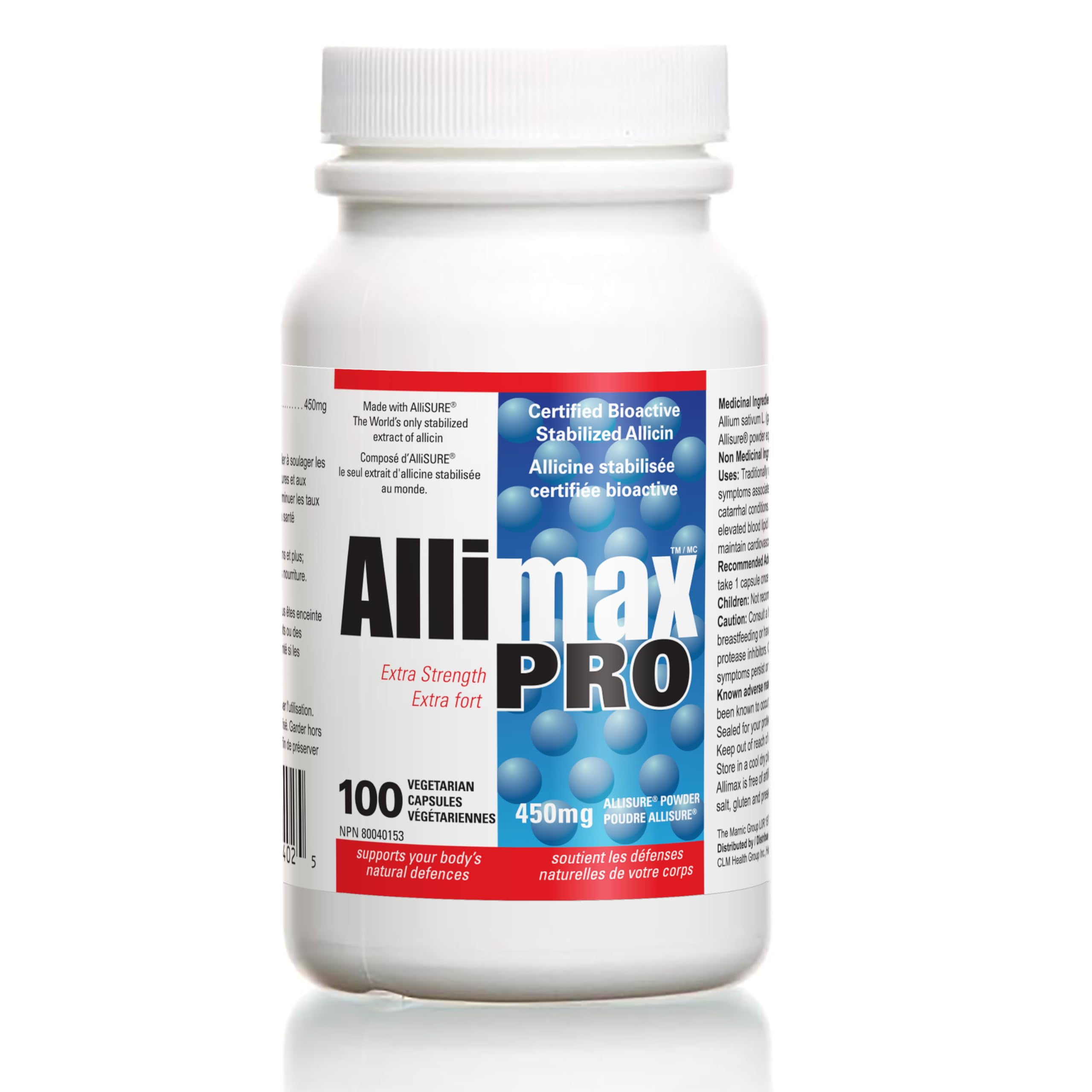 Suplemento ALLIMAX Pro 450 mg 100 cápsulas vegetarianas con extracto de ...