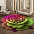 Non Slip Bathroom Rug, 3D Gradient Rose, 72X72 In, Flower Decorations ...