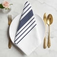 Blue Vertical Striped Cloth Napkins, White Minimalist Modern Washable ...