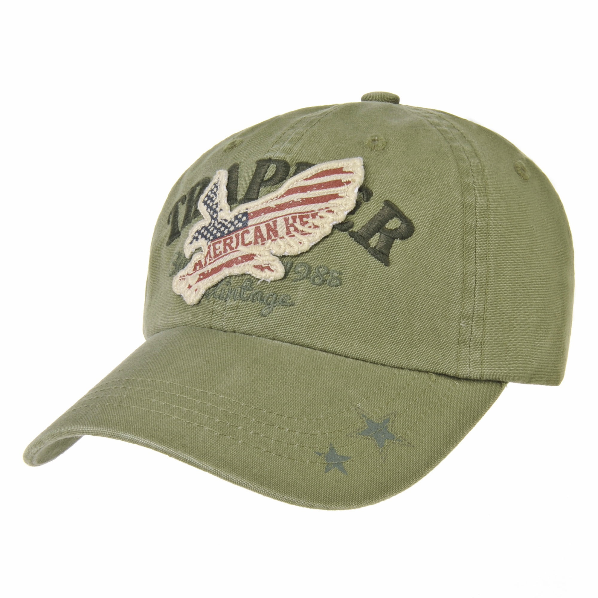 WITHMOONS Vintage Baseball Cap Eagle Flag Trapper Cotton Hat CR1247 ...