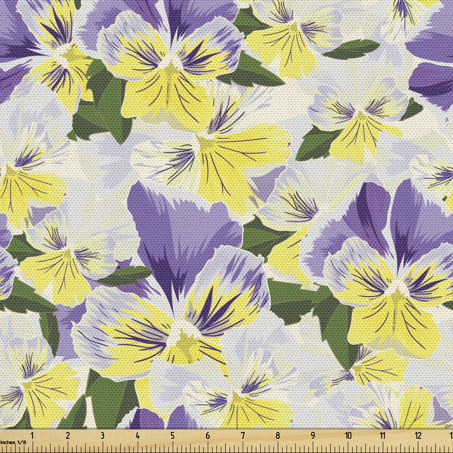 Spring Sofa Upholstery Fabric by the Yard, Pansy Flowers Shabby ...