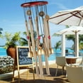 "33"" Wind Chimes Large Tone Resonant Bell 10 Tubes 5 Bells Chapel ...