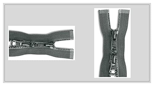 #5 Molded Vislon Rail Grey YKK Jacket 2-Way Separating Zipper - Choose ...