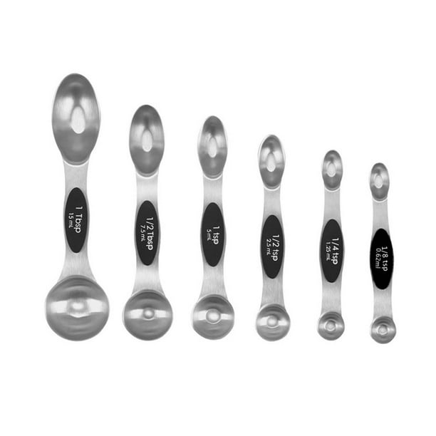 Dengmore Magnetic Measuring Spoons 6 Piece Set, Stainless Steel Metal ...