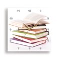 3drose, Stack of Books on a White Background., 10x10 Wall Clock ...