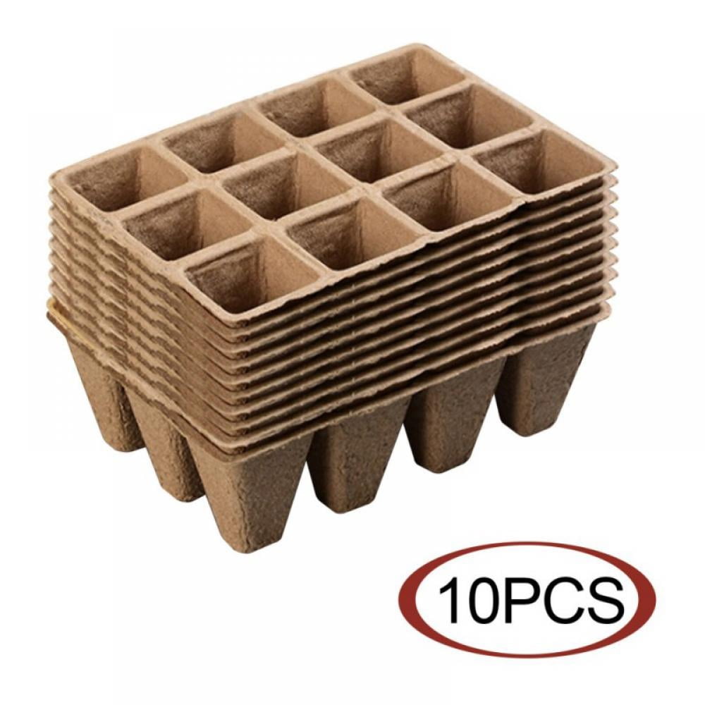 12Holes Nursery Pot 10 Pack Seedling Starter Tray Kit Pulp Peat Pot Eco 12Holes Nursery Pot 10 Pack Seedling Starter Tray Kit Pulp Peat Pot Eco