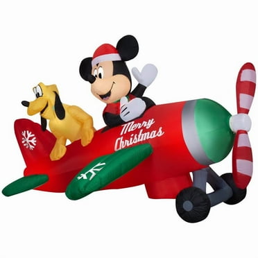 Gemmy 6' Inflatable Disney Mickey & Goofy in Vintage Fire Truck ...