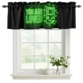 Art Gaming Icons 2 Panels Kitchen Valance, Multi Panel Neon Letter ...