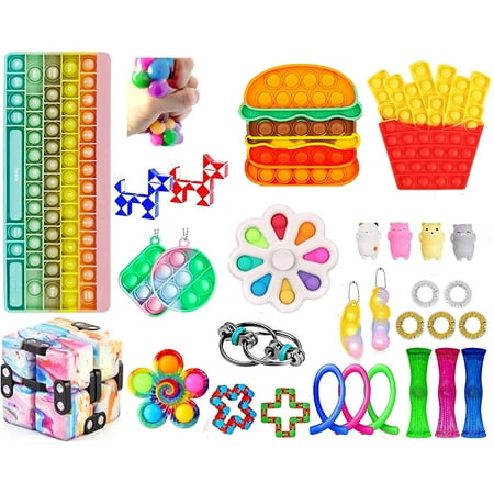 HTCM Cheap Fidget Pack Fidget Toy Set Anti-Anxiety Tools, Big Sensory Keyboard Fidget Toy Pack ...