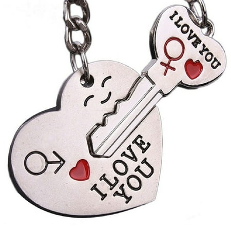 Heart Shape Couple Matching Key Ring I Love You Key Holder Zinc Alloy ...