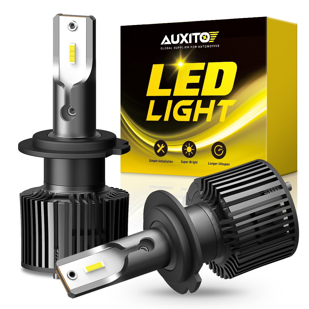 AUXITO H7 LED Headlight Bulbs 16000lm 300% Brighter Per Set 6000K Cool ...