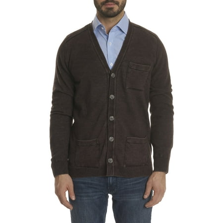 Robert Graham Mister Rodgers Knit Wool Cardigan Brown Classic Fit Large ...