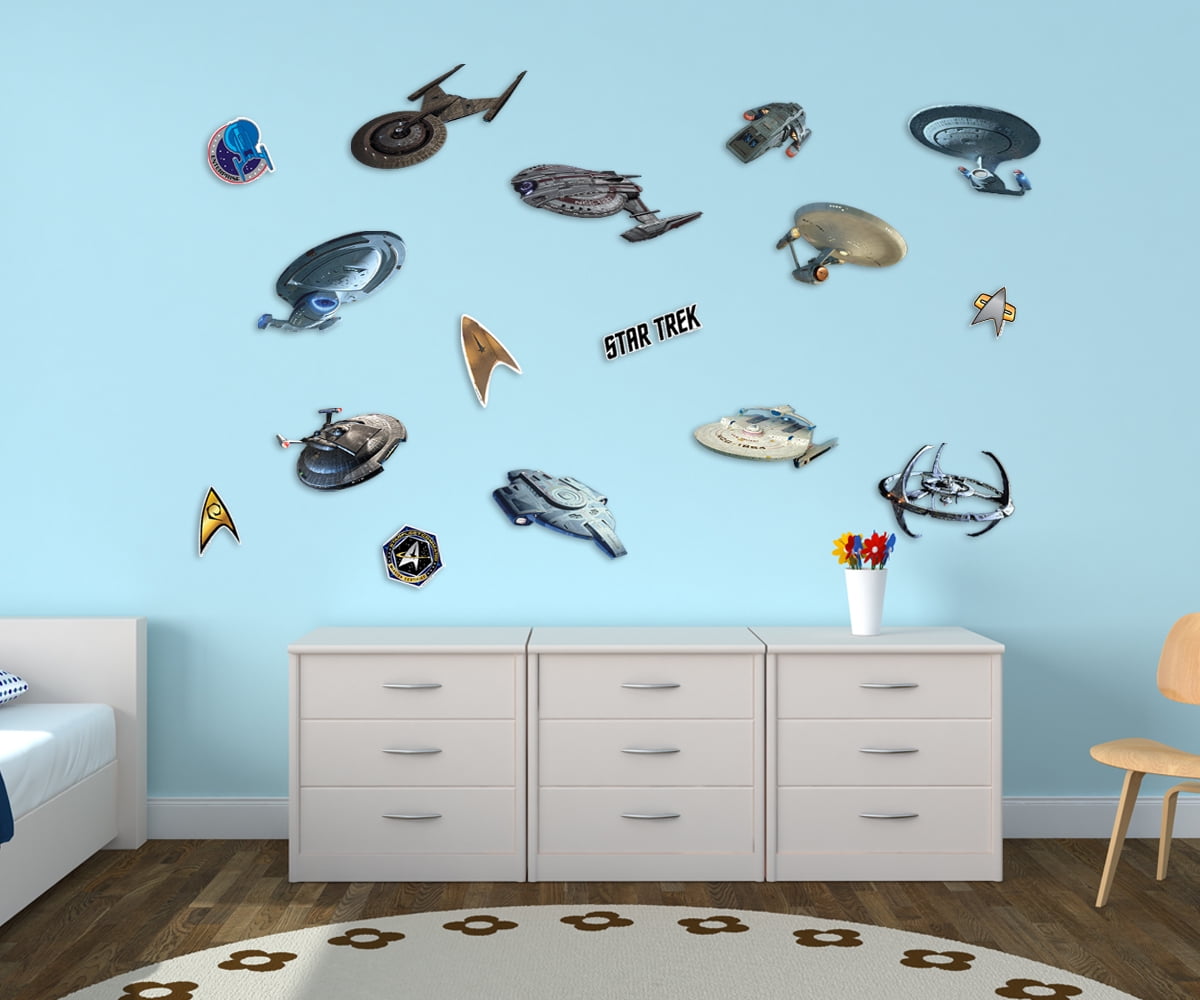 Star Trek Hero Ships Movable Vinyl DIY Wall Art Stickers Set - Walls ...