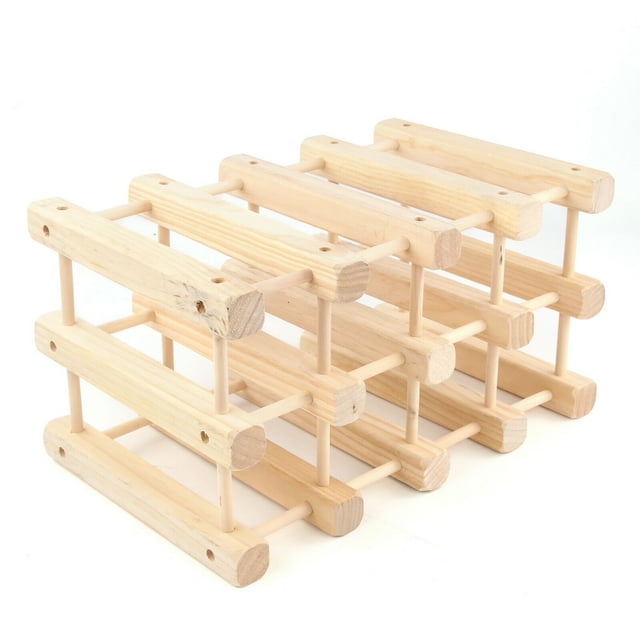 Display Stand Collapsible Solid Wood Wine Rack Table Rustic Bottle ...