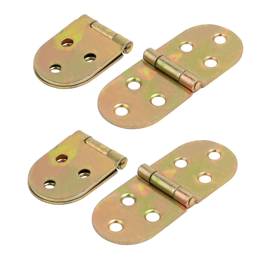 Uxcell 78mm Length Half Round End Screw Fixed Folding Hinge Bronze Tone ...