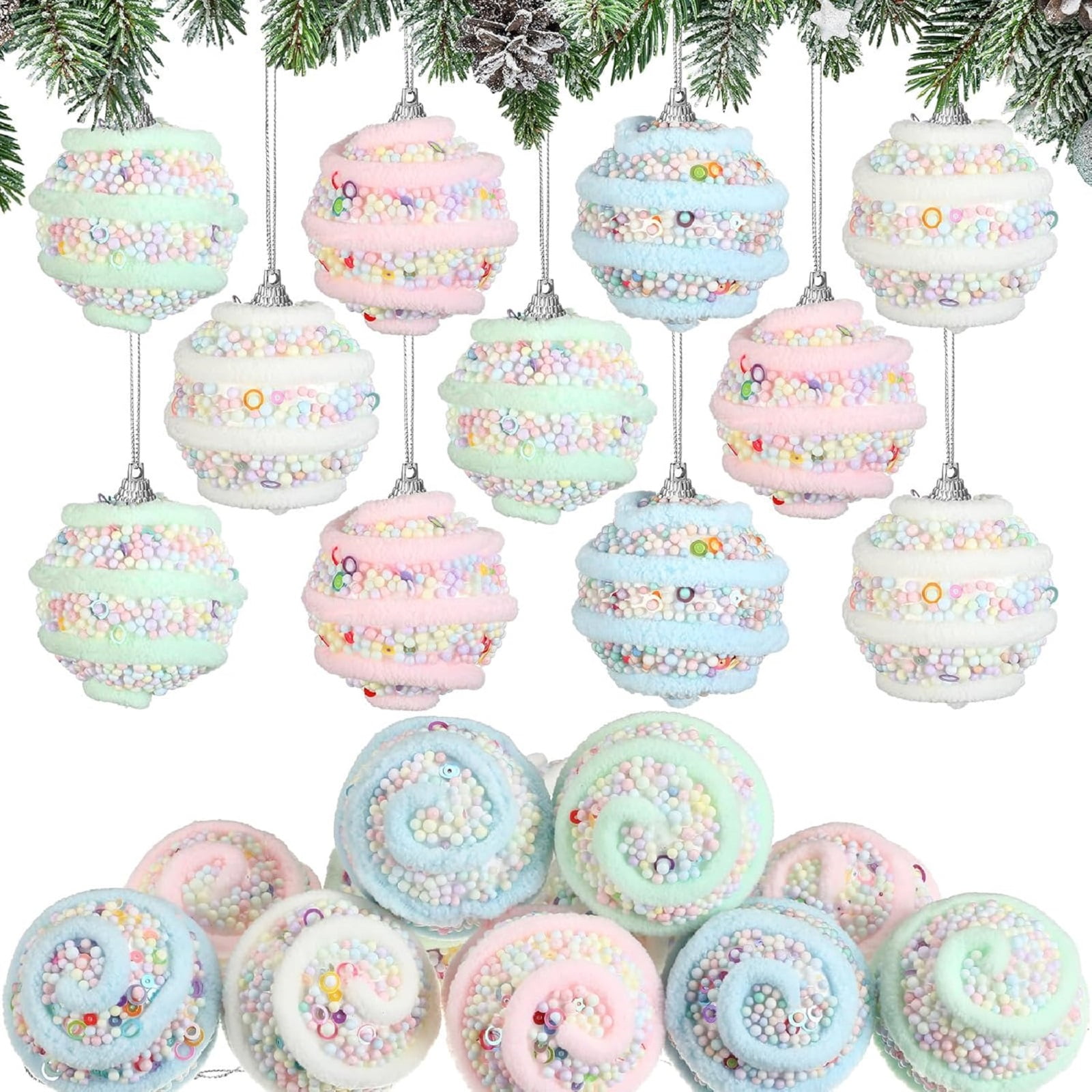 Click here for Yhmxh 6 Pcs Christmas Pastel Candy Ball Ornaments... prices