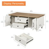 Farmhouse Coffee Table with Storage & Drawer - Rustic Design - Walmart.com