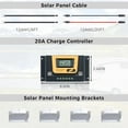 JJN 12 Volt 100w Monocrystalline Solar Panel Off-Grid Starter Kit with 20A PWM Charge Controller ...