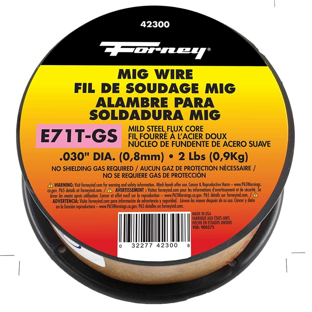 Forney 42300 Flux Core Mig Wire, Mild Steel E71TGS.030-Diameter, 2 ...