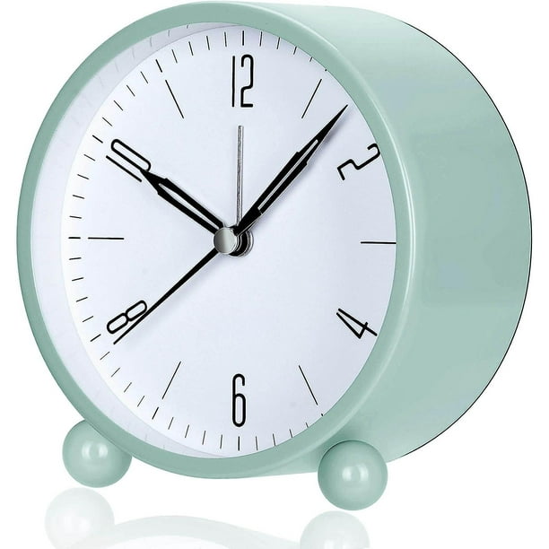 Alarm Clock, Super Silent Non Ticking Small Clock With Night Light ...