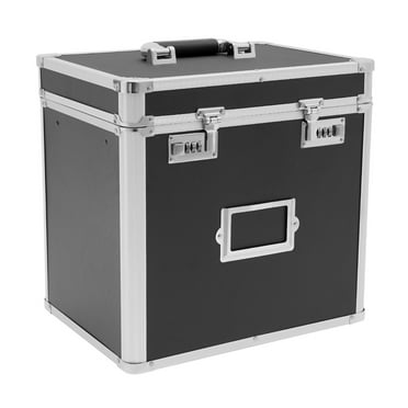 LYS Black Vinyl Attaché Briefcase - Expandable Organizer for Documents ...