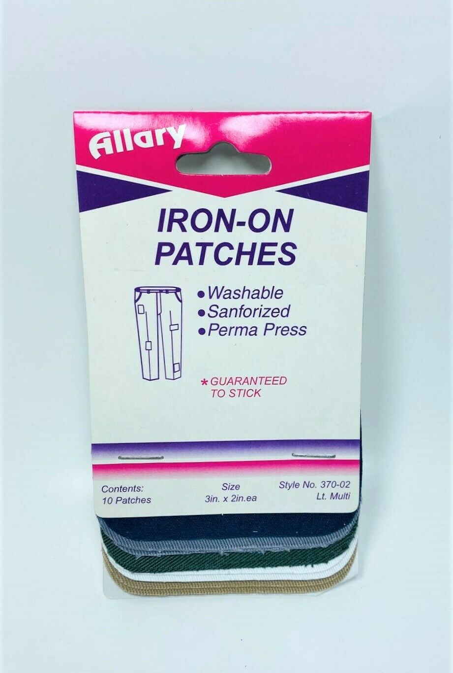 Allary Patch & Mend Asstd Lt Colors Iron on Patches, 10 Patches, 3"x2 ...