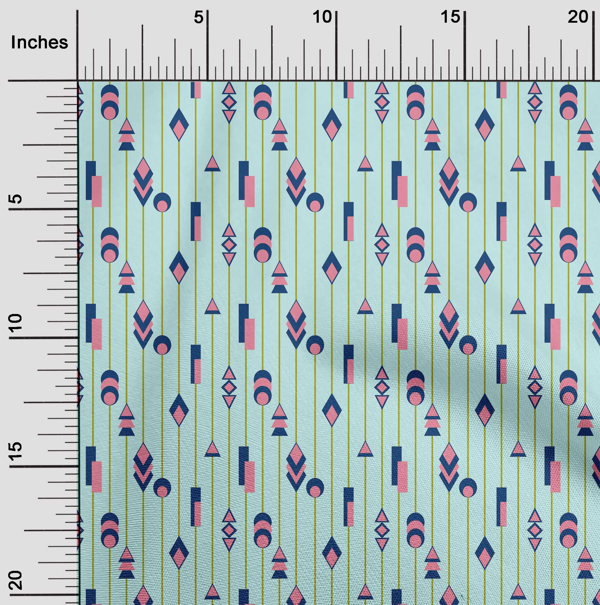 oneOone Organic Cotton Poplin Twill Fabric Stripe & Geometrical Shapes ...