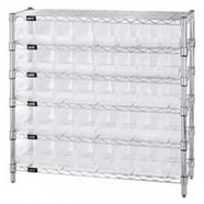 Stackable Wire Storage Bin Rack, 48"W x 20"D x 51"H, 5 Wire Bins ...