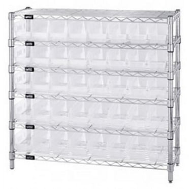 Stackable Wire Storage Bin Rack, 48"W x 20"D x 51"H, 5 Wire Bins ...
