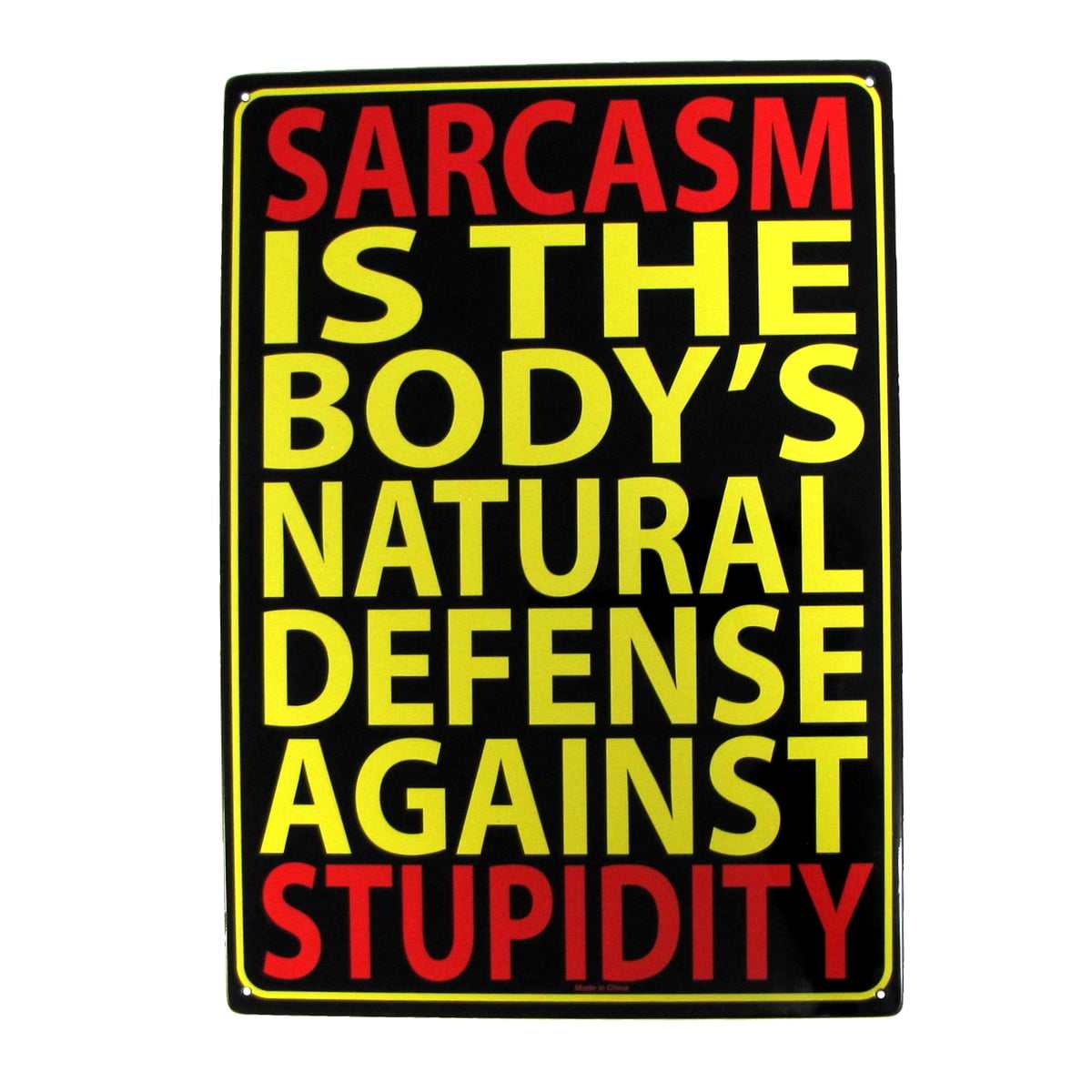 Funny Sarcasm Stupidity Defense Metal 8x12 Sign Novelty Home Bar Pub ...