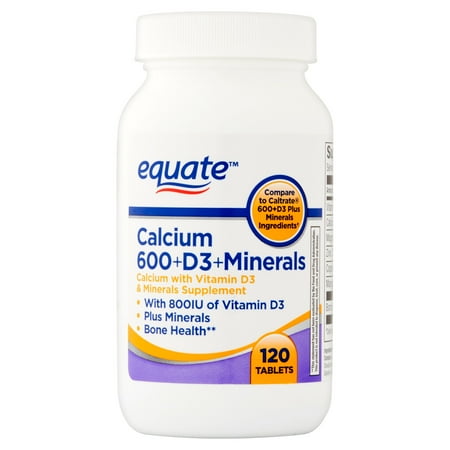 Equate 600 d calcium supplement with vitamin d & minerals, 120 ct - Walmart.com