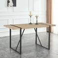FFZ 55.1x31.4x29.9 inch Rustic Industrial Rectangular Wood Dining Table ...
