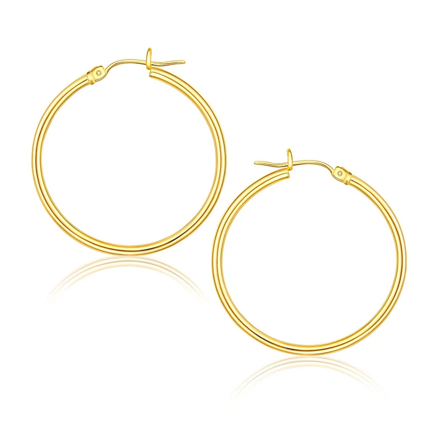 Click here for Zawadee 10k Yellow Gold Polished Hoop Earrings (25... prices