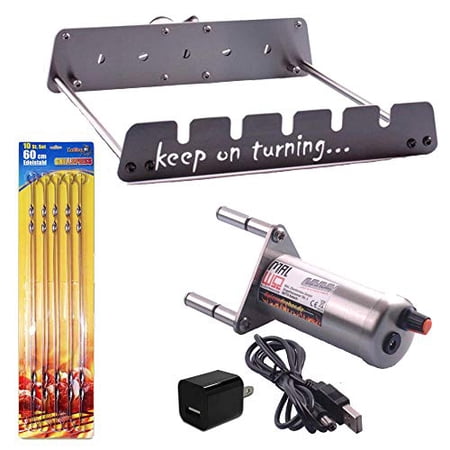 5 Skewer Automatic Rotating Add-On Rotisserie Grill Rack with ...