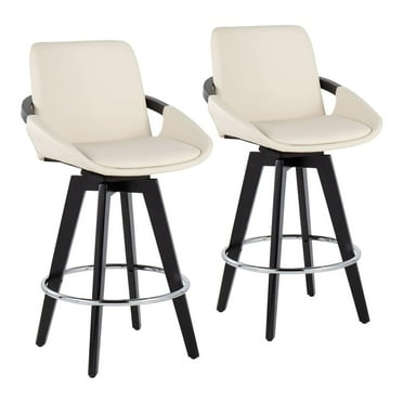 CHITA 27 inch Counter Height Swivel Bar Stools Low Back Set of 2, Metal ...