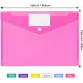 12 Pack A4 Size Plastic Filing Envelopes with Label Pocket, Assorted ...