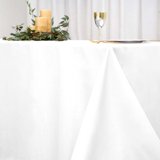 Efavormart White 90x156" Polyester Fabric Tablecloth Cover for Wedding ...