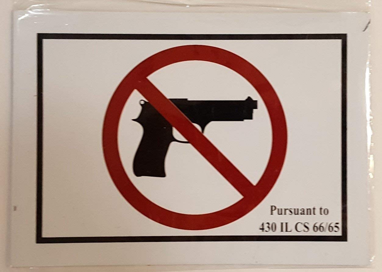 Illinois Firearms Prohibited Sign ( WHITE Aluminum Sign 5x7 ) - Walmart.com