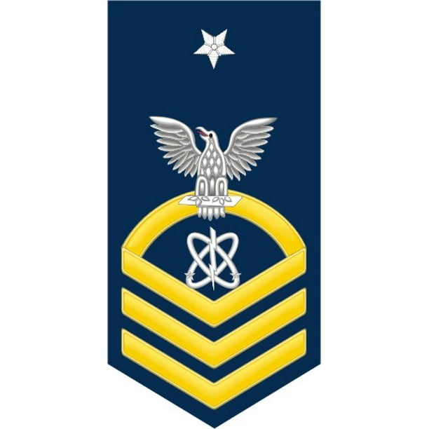 3.8 Inch Navy Senior Chief Gold E-8 Electronics Warfare Technician EW ...