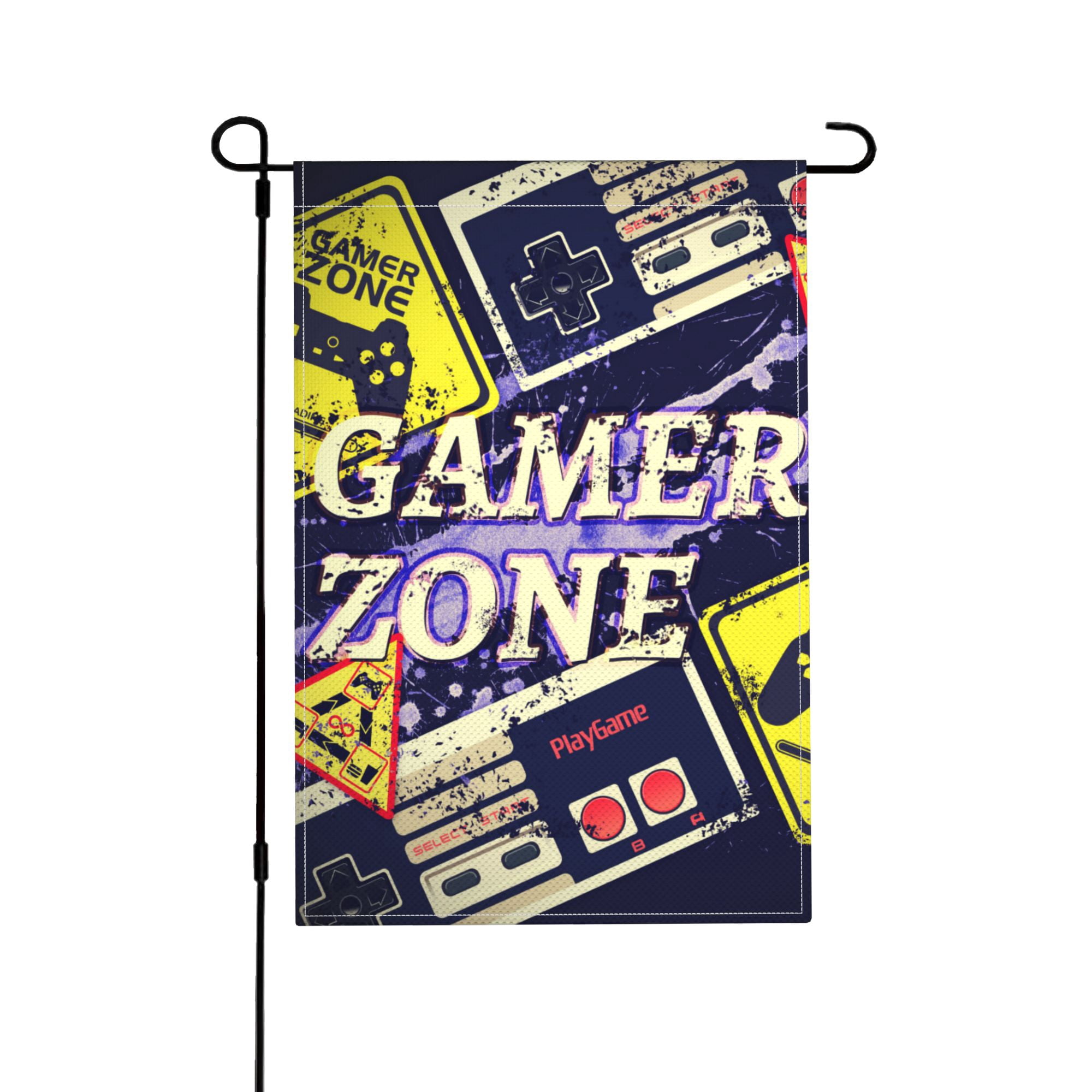 TEQUAN Retro Graffiti Gamer Zone Garden Flags, 18 x 12 inch Double ...