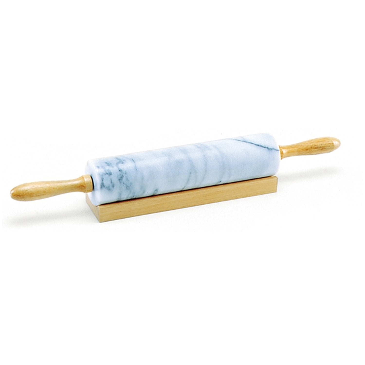 Norpro 10 Inch Gray Marble Kitchen Classic Rolling Pin w/ Wooden ...