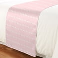 Bed Runner Pink Dotted Lines Bedding Scarves Soft Decorative Bed Flag ...