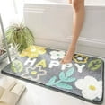 B Bathroom Rug Mat With Floral Design Extra Thick Absorbent Microfiber ...