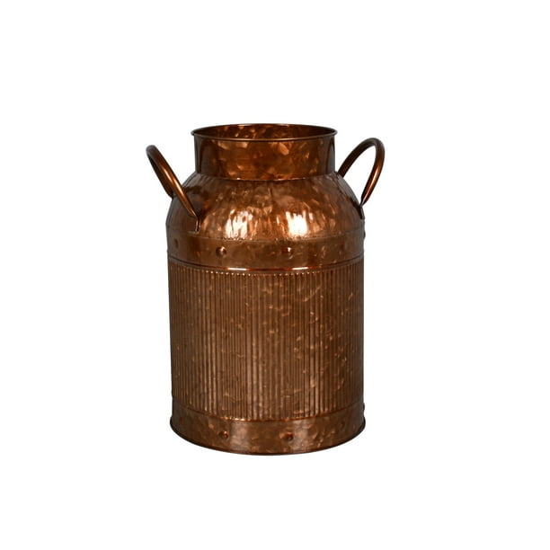 Mainstays 10.75" Rustic Copper Metal Decorative Planter Vase with ...