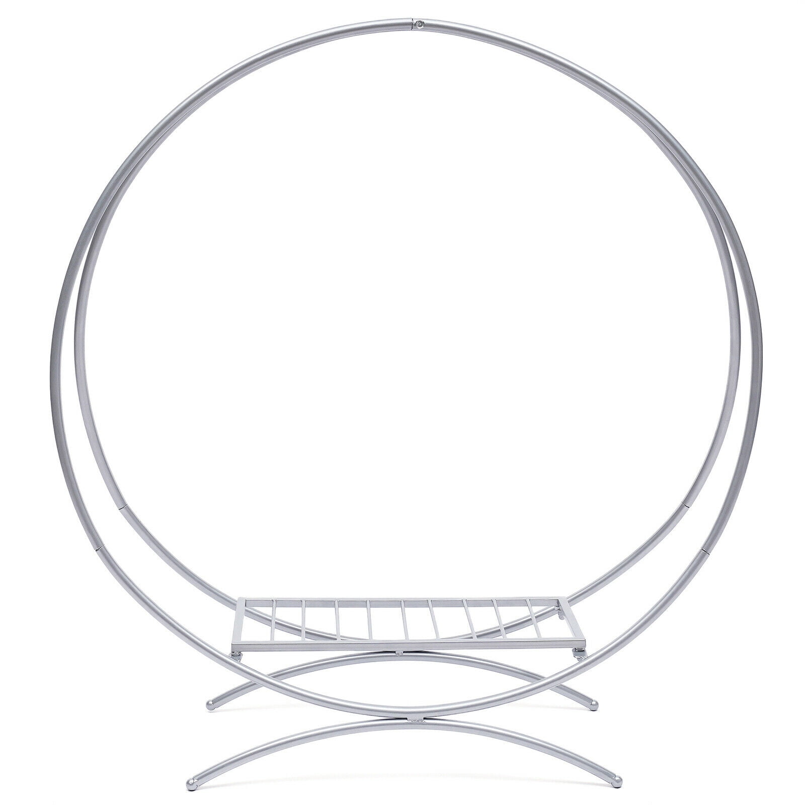 Silver 77cm Double Hoop Cake Stand,Flower Stand Floral Hoop Wedding ...